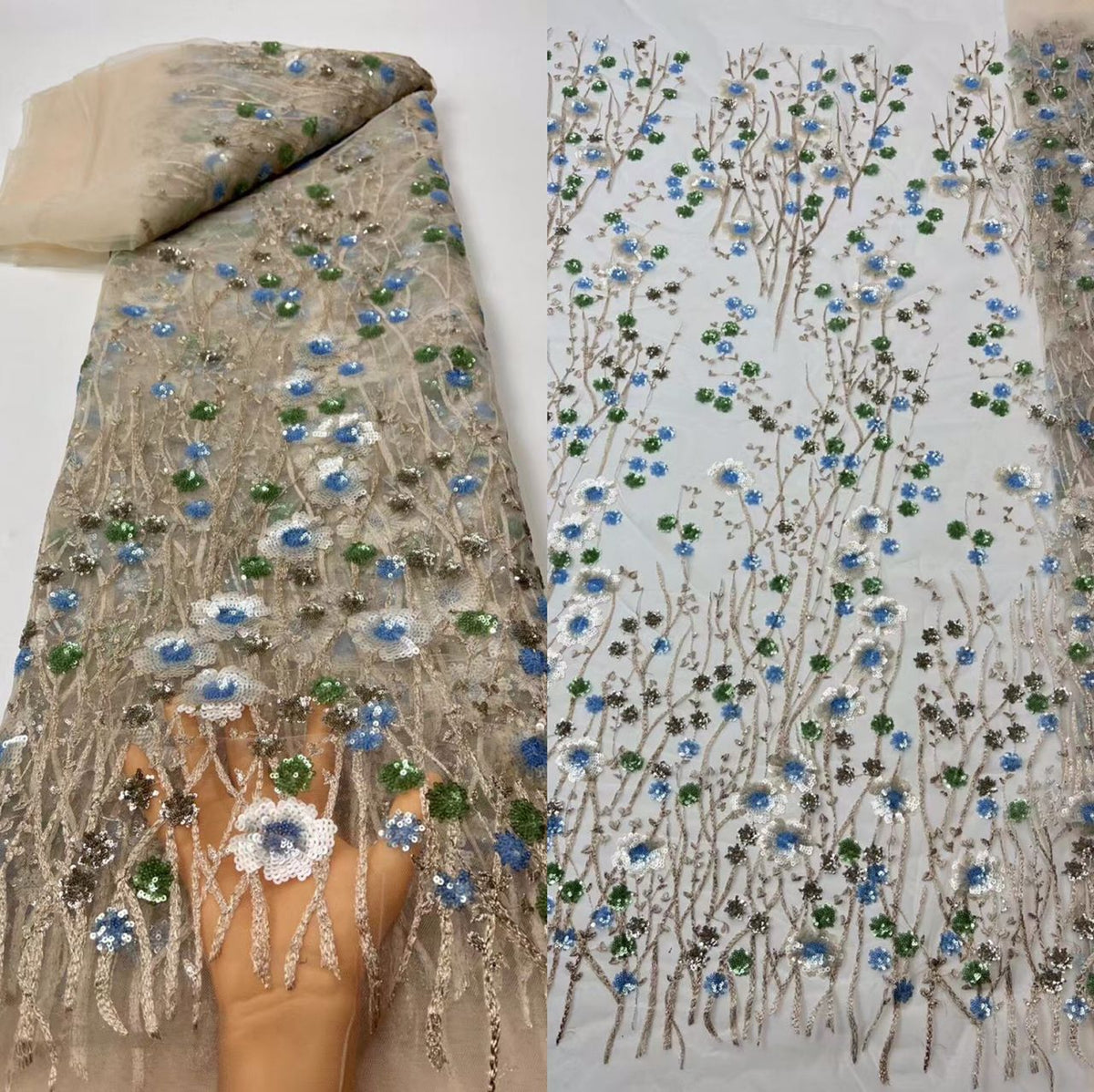 Coral Sequin fabric – Fabricsutra